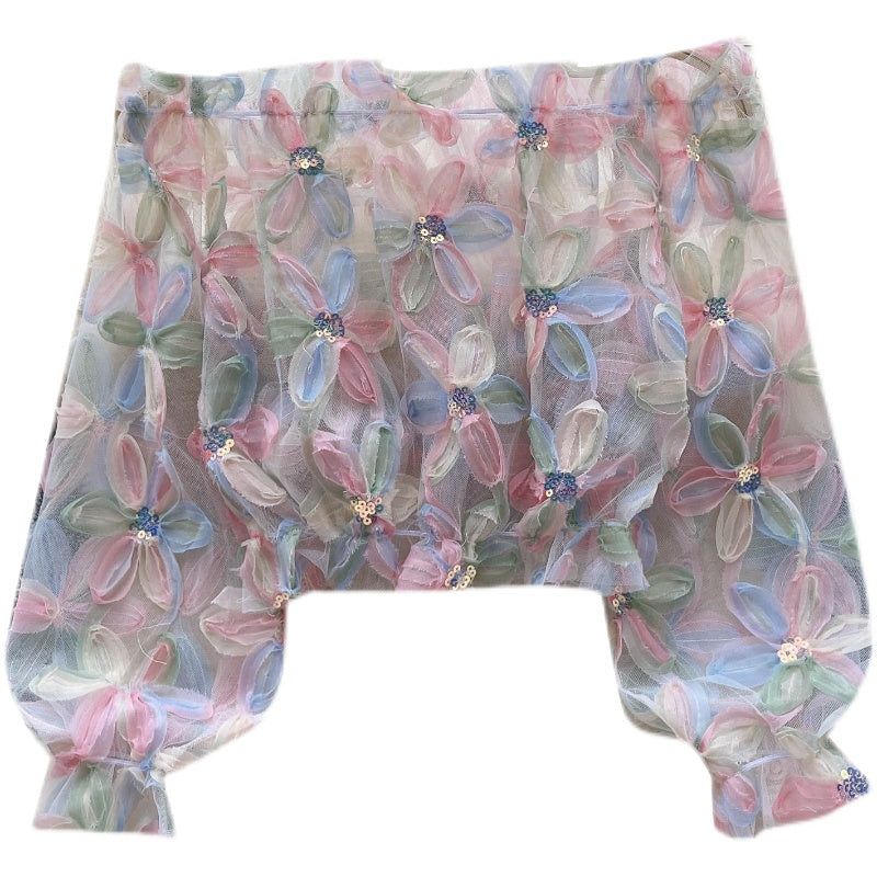 Fairy 3d Floral Mesh Top– irococo