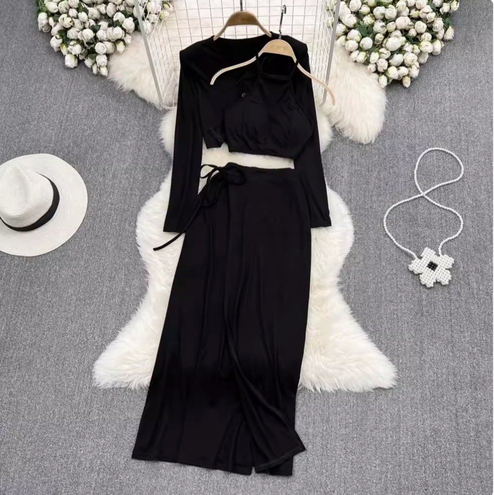 Halter Camisole&Shawl&Skirt 3Pcs– irococo