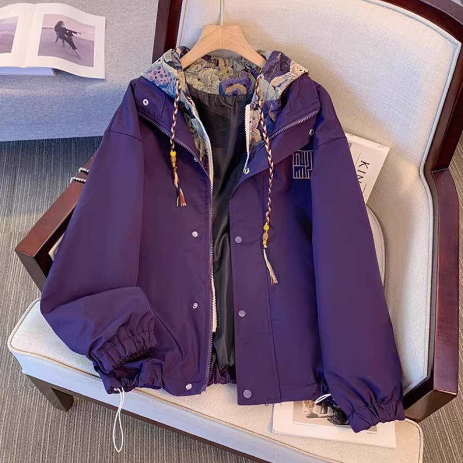 Floral Embroidered Hooded Punching Jacket– irococo