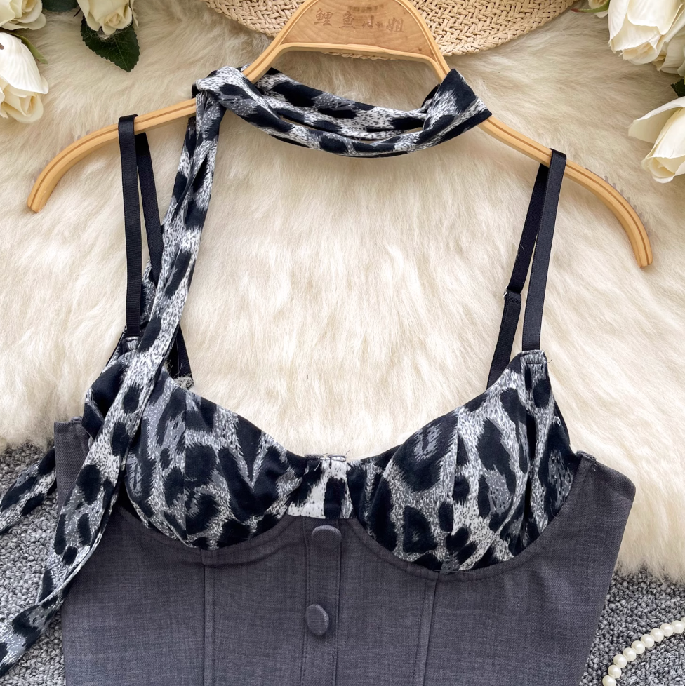 Sexy Leopard Printed Camisole with Ribbon– irococo