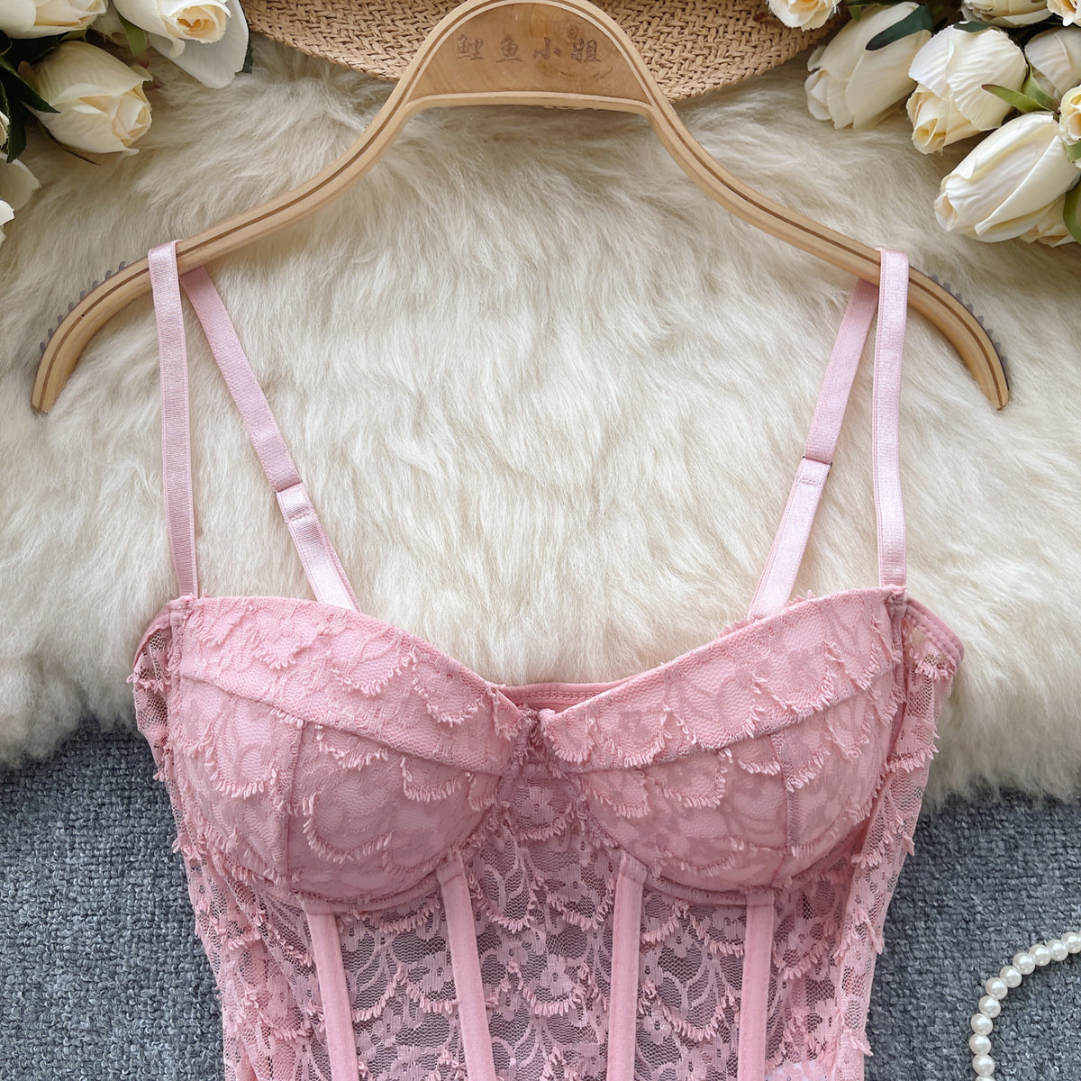 Vintage Lace Embroidered Fishbone Camisole– irococo