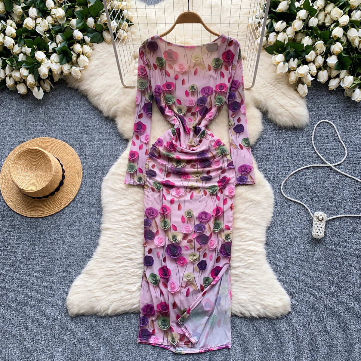 Niche 3d Floral Pleated Dress– irococo