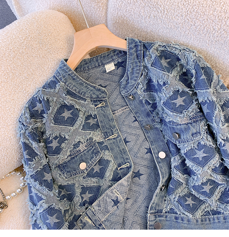 Niche Lozenge Fringed Denim Jacket– irococo