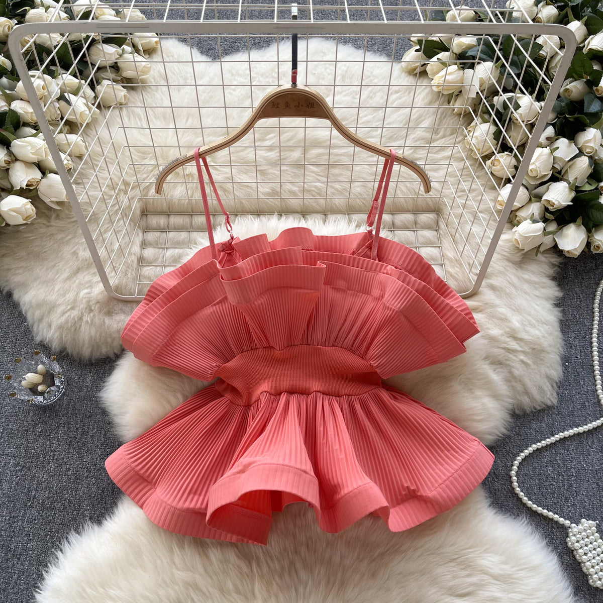 Candy Color Ruffled Camisole Top– irococo