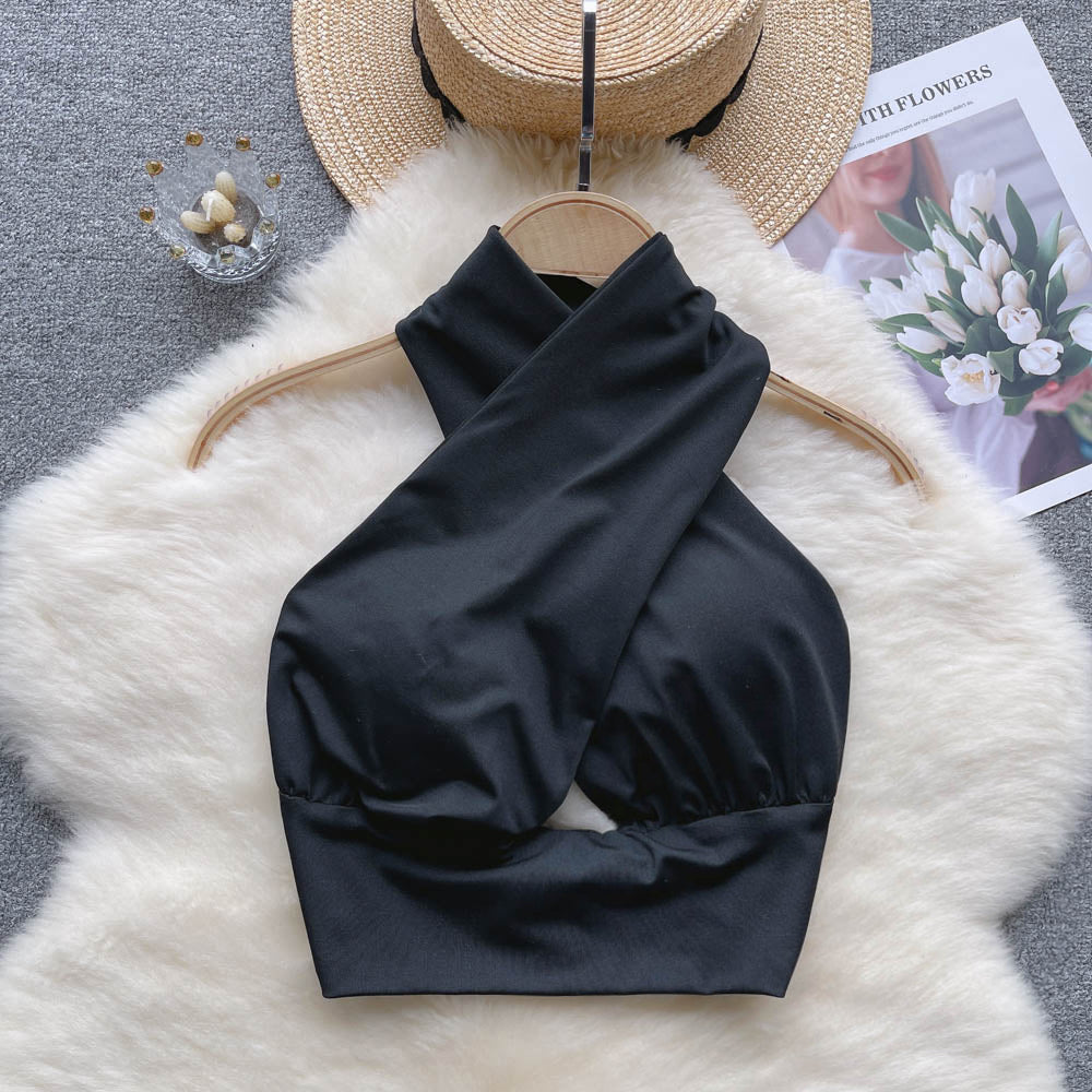 Chic Backless Crossover Halter Top– irococo