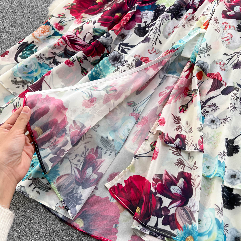 French Style Chiffon Mesh Floral Dress– irococo