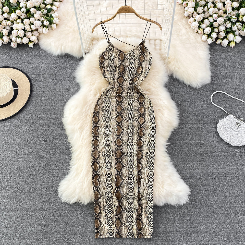 Backless Leopard Print Slip Dress– irococo